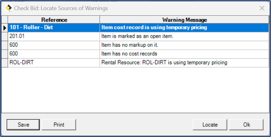 Check Bid Feature