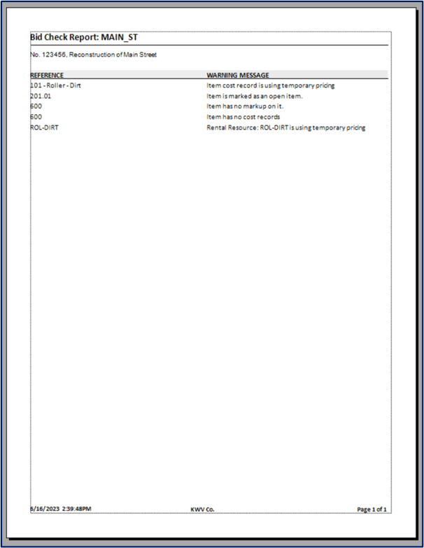 Check Bid Feature