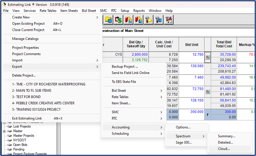 Viewpoint-Spectrum Cloud Accounting Interface