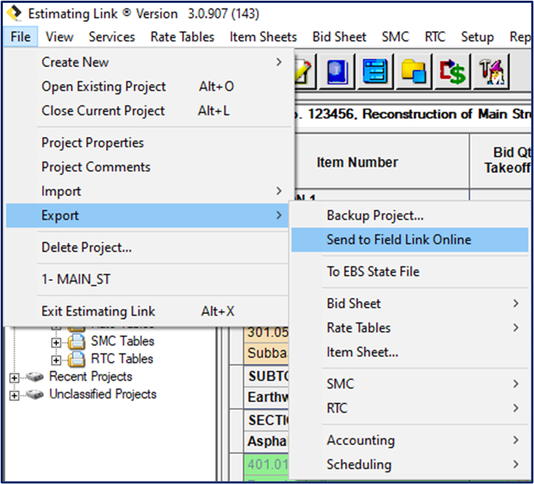 Field Link - How Estimating Link Projects are sent to the Field Link Program