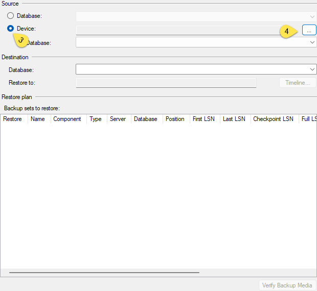 Moving Estimating Link database from one SQL server to another SQL Server