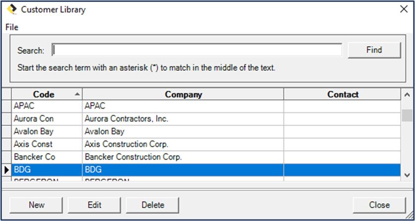 Estimating Link - QuickBooks Interface Setup