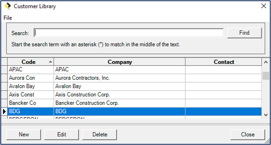 Estimating Link - QuickBooks Interface Setup