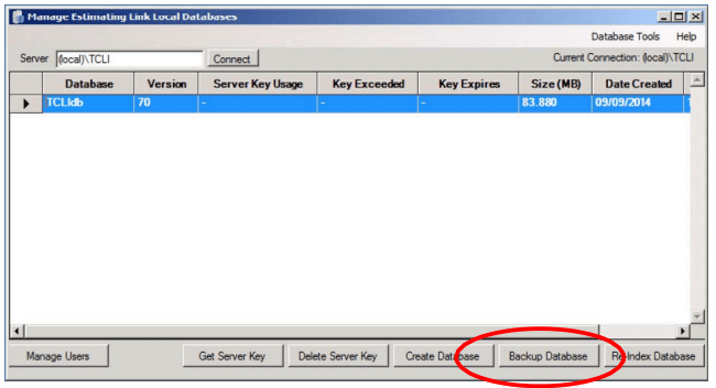Moving Estimating Link database from one SQL server to another SQL Server