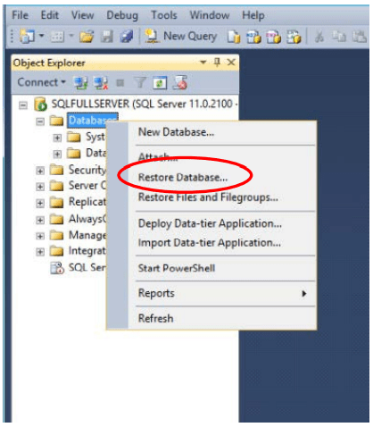 Moving Estimating Link database from one SQL server to another SQL Server