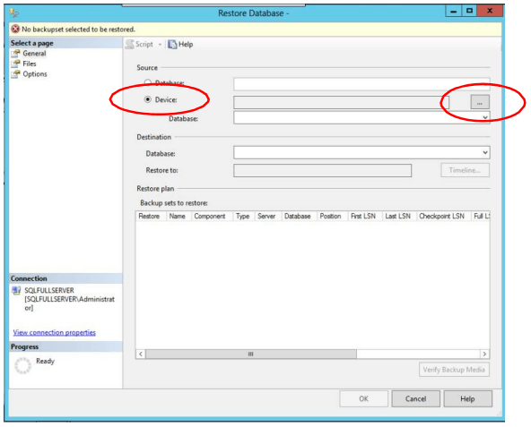 Moving Estimating Link database from one SQL server to another SQL Server